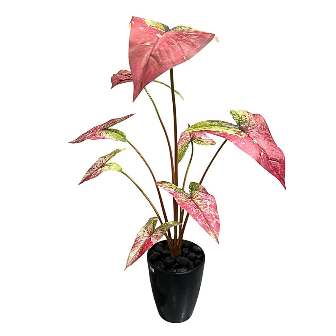 Buy Potted Artificial Red Caladium | Lifelike Faux Plants – Noah Garden ...